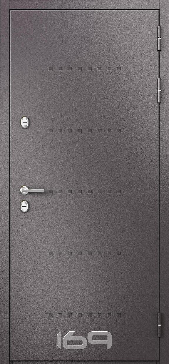 Входная дверь ДМ TERMO SPLIT MP Шоколад букле (порог)/R-6 МДФ Бьянко ...